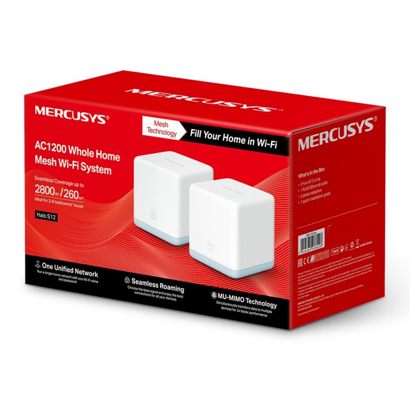 ROUTER MERCUSYS HALO S12 WIFI-MESH EXTENSOR 24GHZ-5GHZ DOBLE BANDA WAN ...