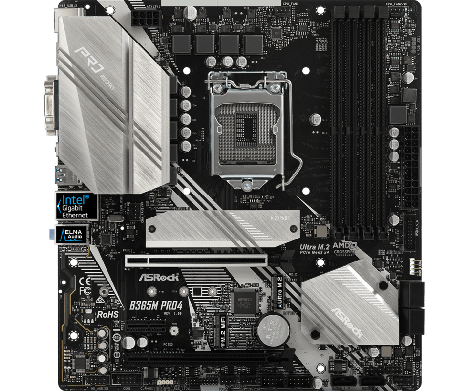 Tarjeta Madre Asrock B365m Pro4, Proc Intel Core 9g, 8g Sock 1151, DDR4 ...