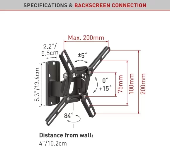 BASE INCLINADA Y GIRATORIA BARKAN 13" A 43" 40KG (2200) | PCMATPLUS.com